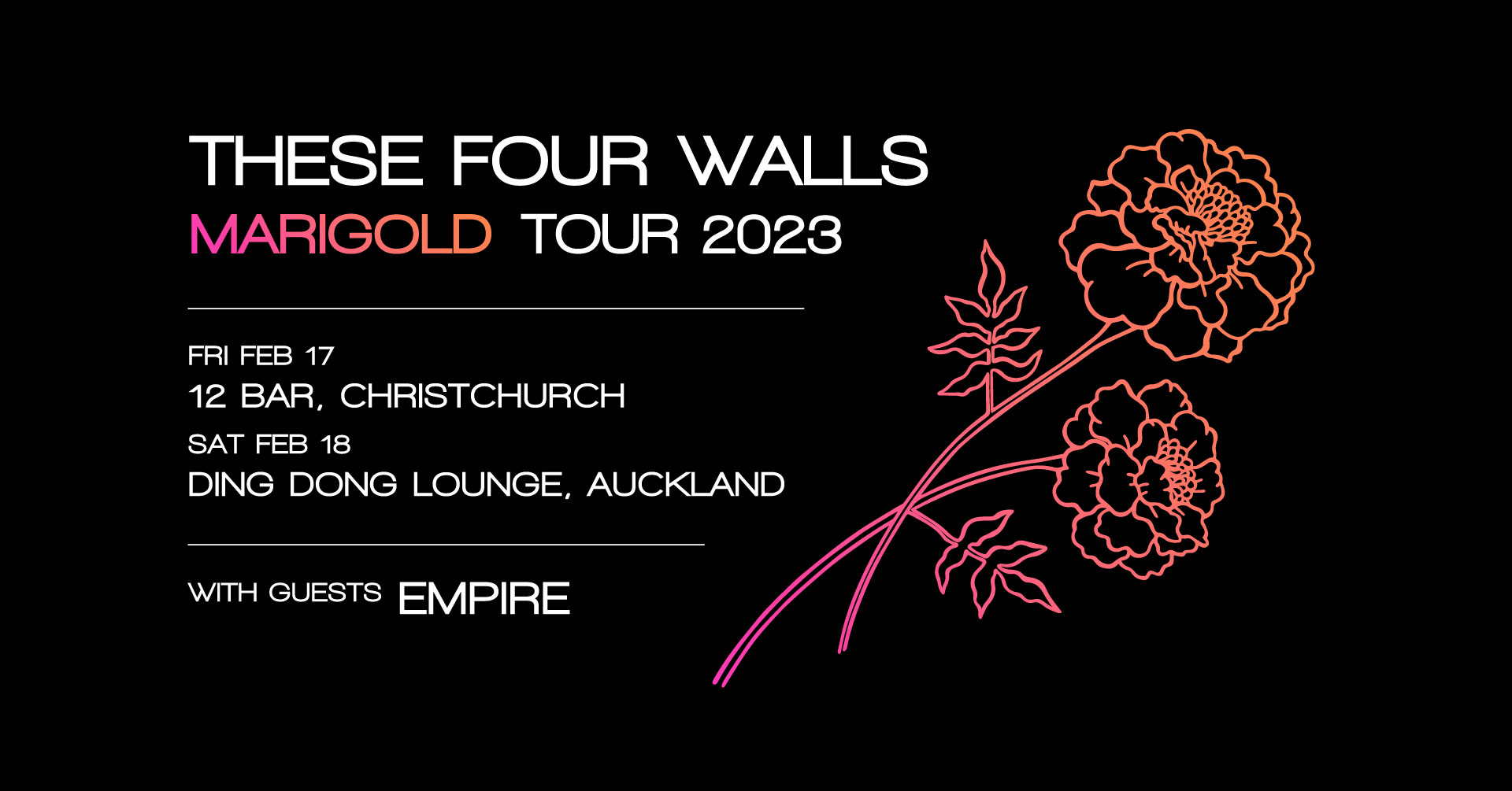Marigold Tour Dates 2023 - These Four Walls